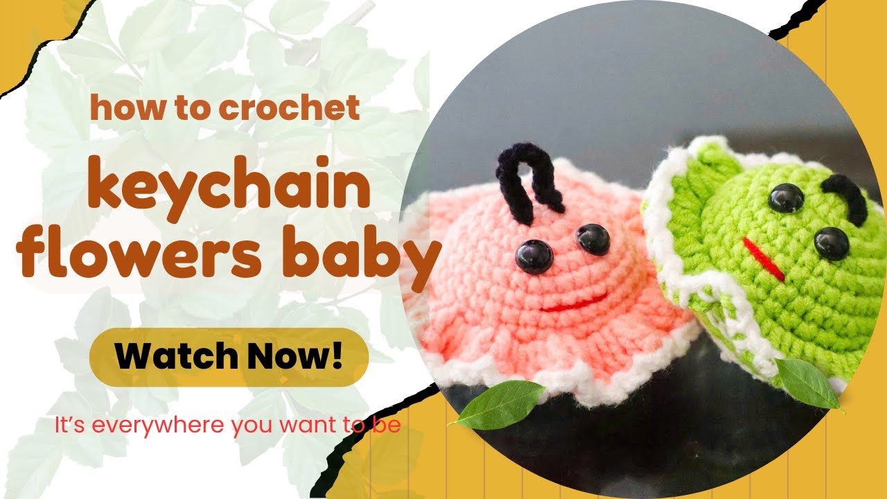 60. How to crochet keychain flowers baby | Free Pattern for Beginner ...