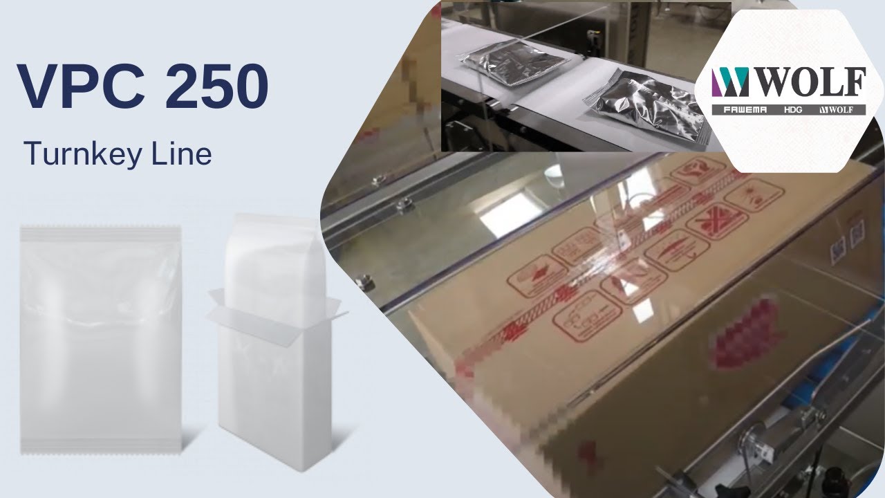 Wolf Packaging Machine VPC 250 Turnkey Line - YouTube