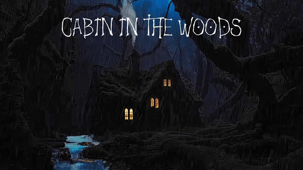 Dimmed Screen Relaxing ASMR Nighttime Cabin Rain Sounds Calming Water ...