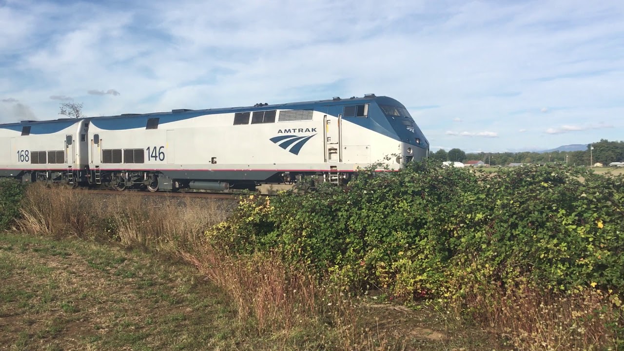 AMTK 146 Leads Coast Starlight #11 at Meadowview Rd. Eugene, OR. - YouTube