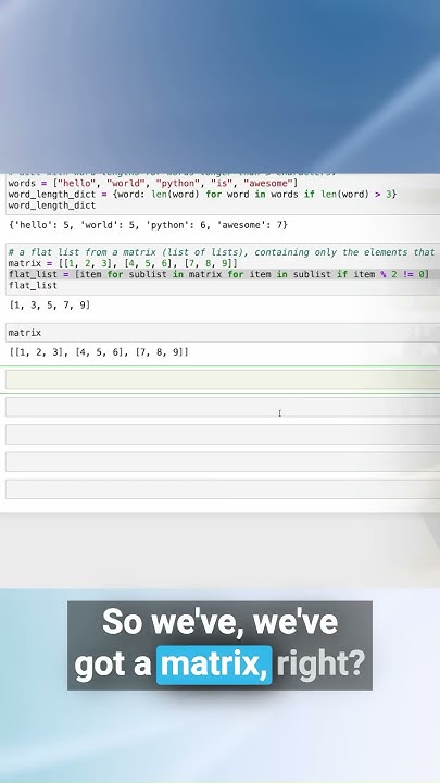 🐍 Python List Comprehension Example 4 ~ Matrix Flatten Coding Python Youtube 3380