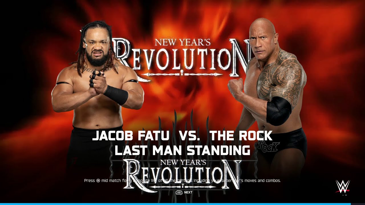 WWE 2K25 THE ROCK VS JACOB FATU LAST MAN STANDING MATCH GAMEPLAY - YouTube