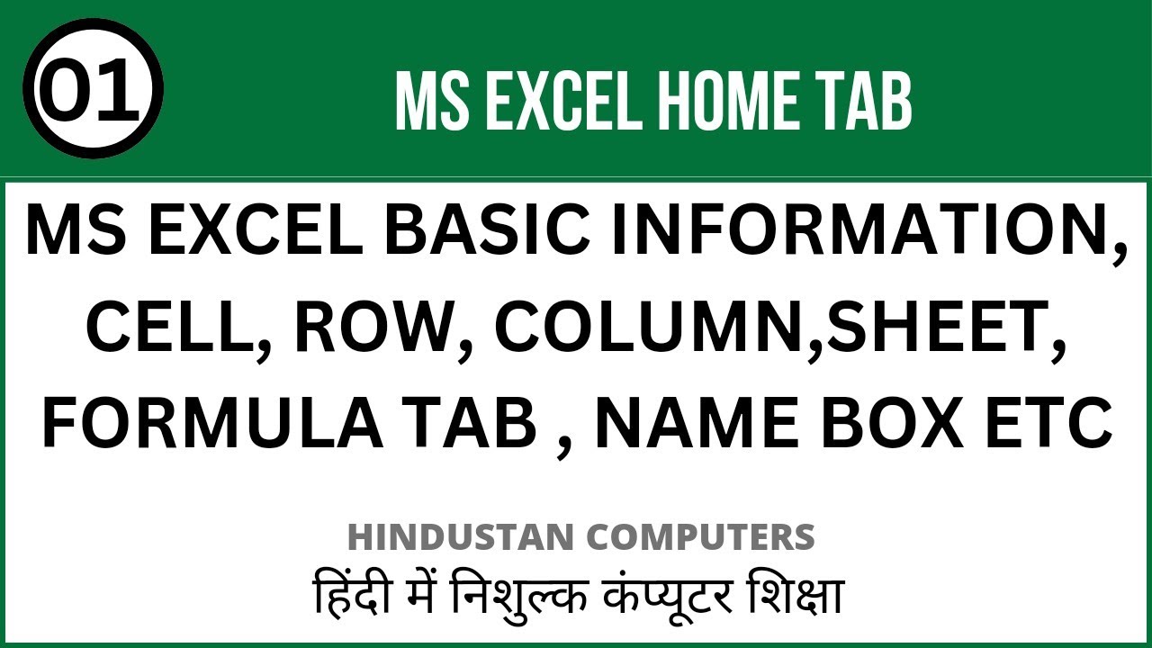 Ms Excel For Beginners Basic Information About Ms Excel Ms Excel