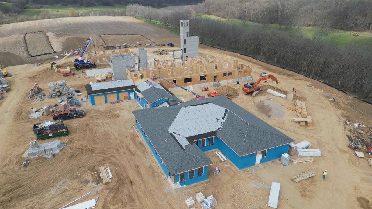 360° bird’s-eye view of the monastery construction as of April 25th ...