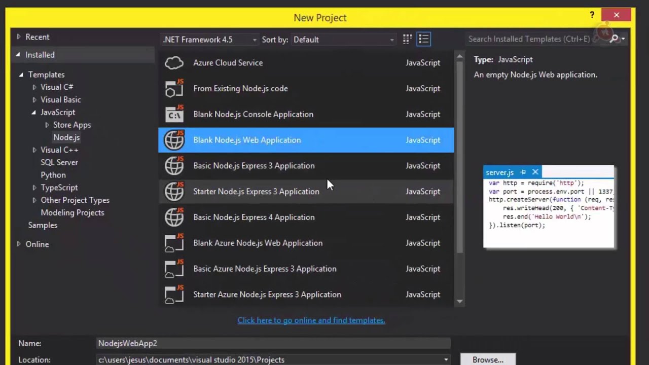 NodeJS Tools, herramientas para desarrollar aplicaciones Node desde ...