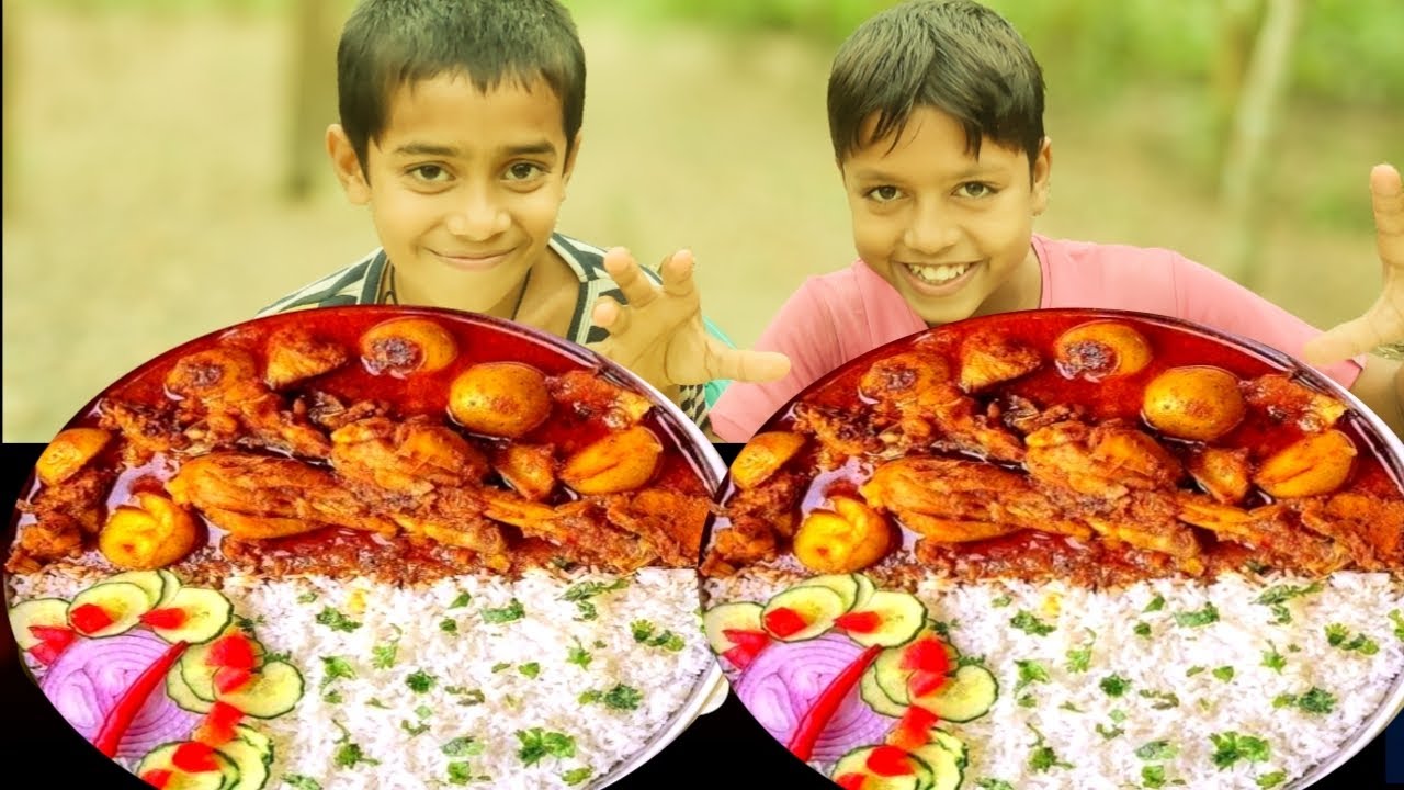 eating challenge & chicken curry &with rice eating competition very ...