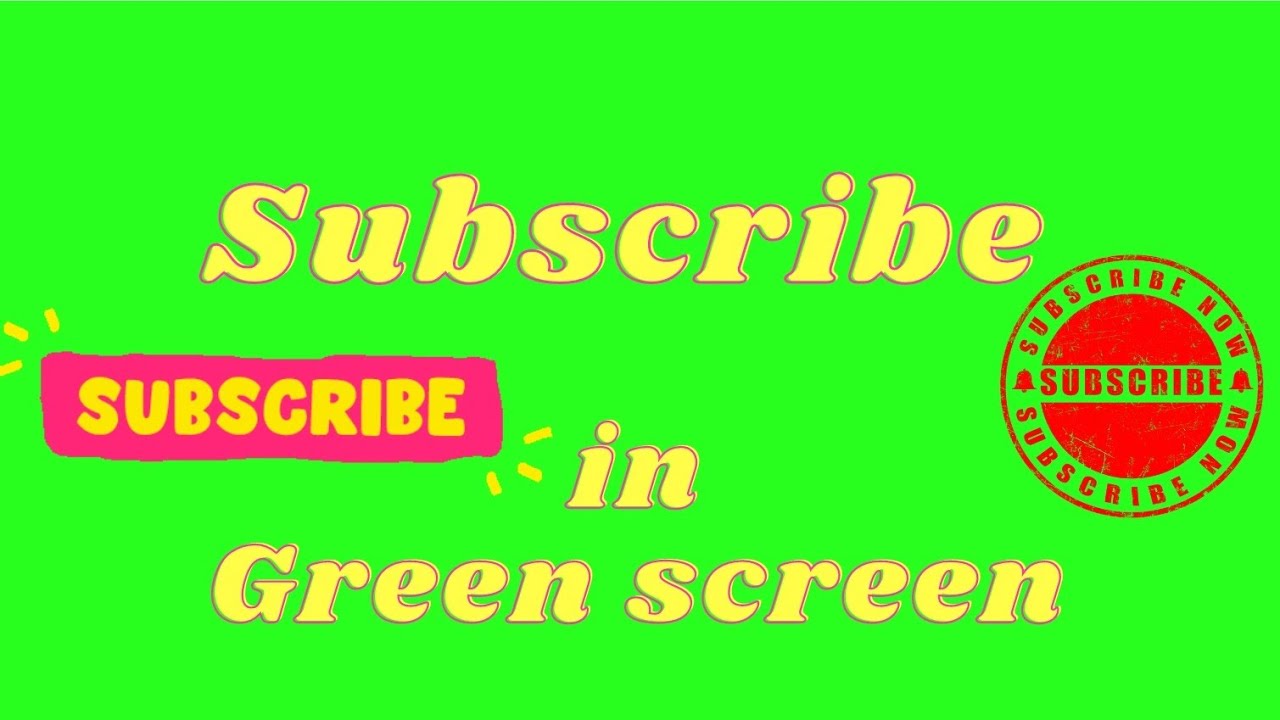 SUBSCRIBE ANIMATION IN GREEN SCREEN BACKGROUND | COPYRIGHT FREE CONTENT ...