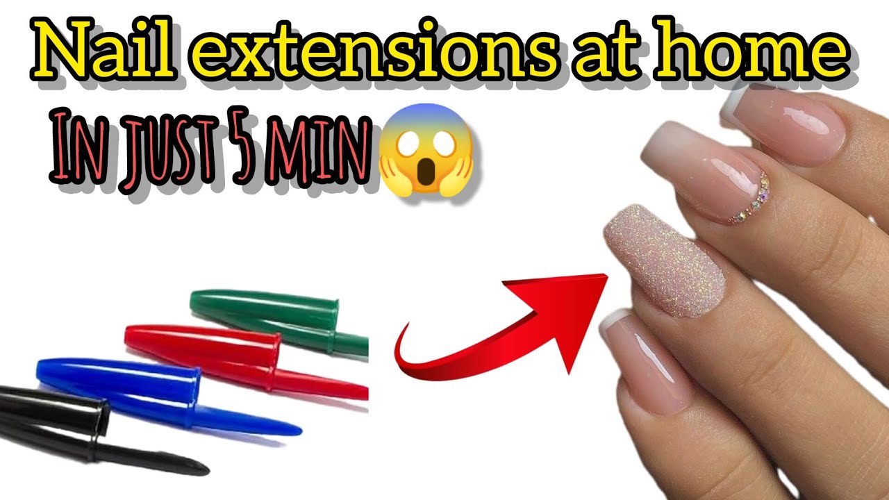 Nail extensions at home 😍🥰/how to make fake nails - YouTube