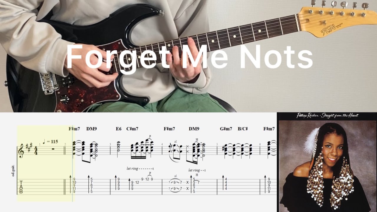 Patrice Rushen - Forget Me Nots (guitar cover with tabs & chords) - YouTube