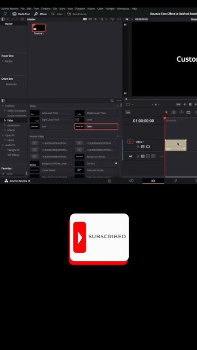 Bounce Text Effect in DaVinci Resolve #videoediting #shorts #effects - YouTube