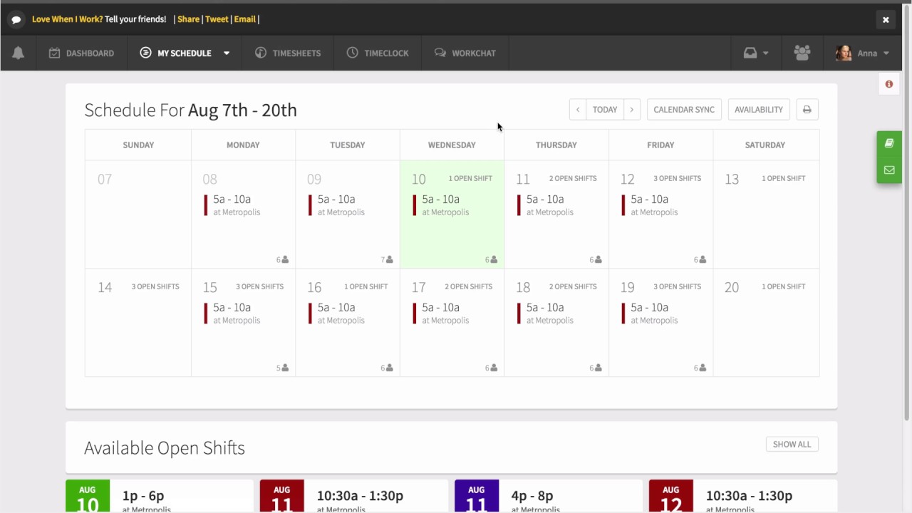 When I Work - Checking Your Schedule on the Web - YouTube