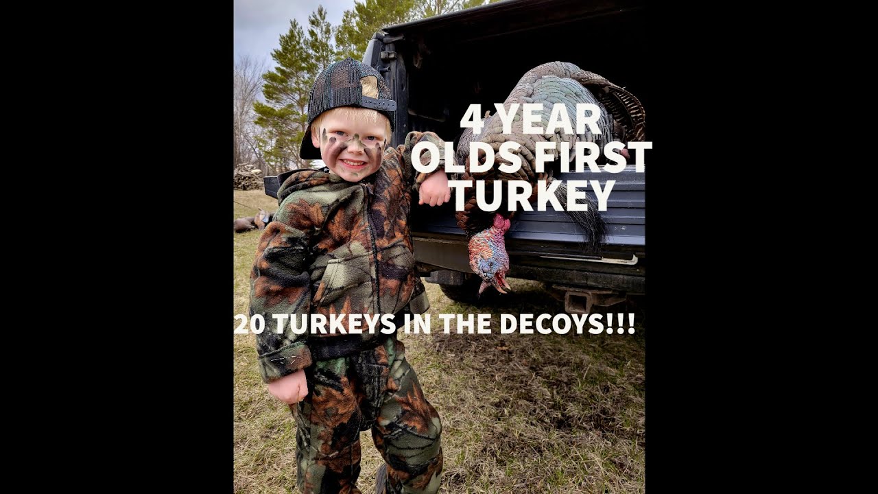 4 YEAR OLD KID GOES TURKEY HUNTING! | Covered up in turkeys!!! - YouTube