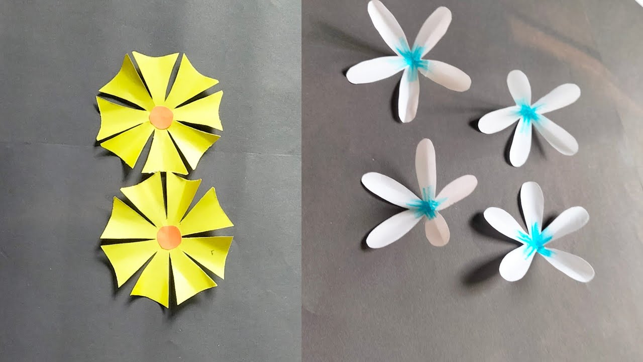 2 Very Easy Paper Flower Craft | Flower Making Step By Step | DIY Paper ...