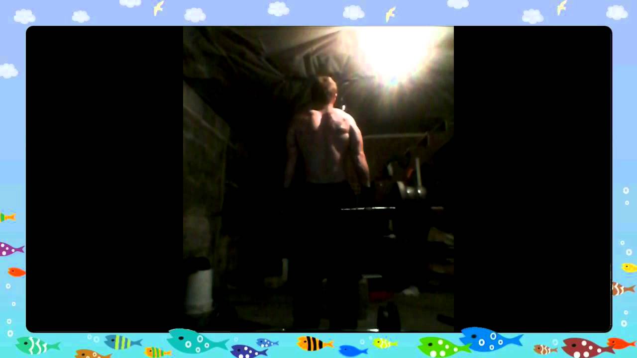 Basement bodybuilding day 22, back and cardio - YouTube