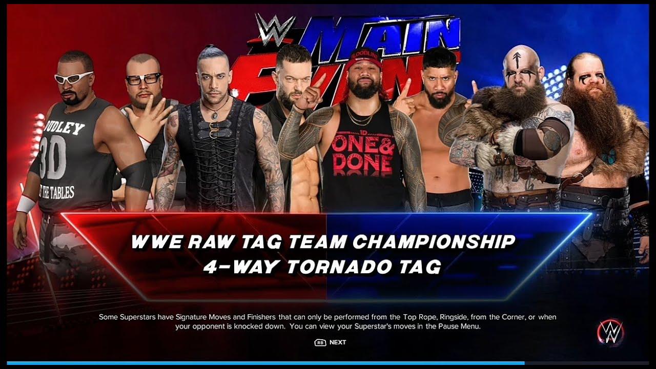 WWE 2K23 RAW TAG TEAM CHAMPIONSHIP 4-WAY TORNADO TAG - YouTube