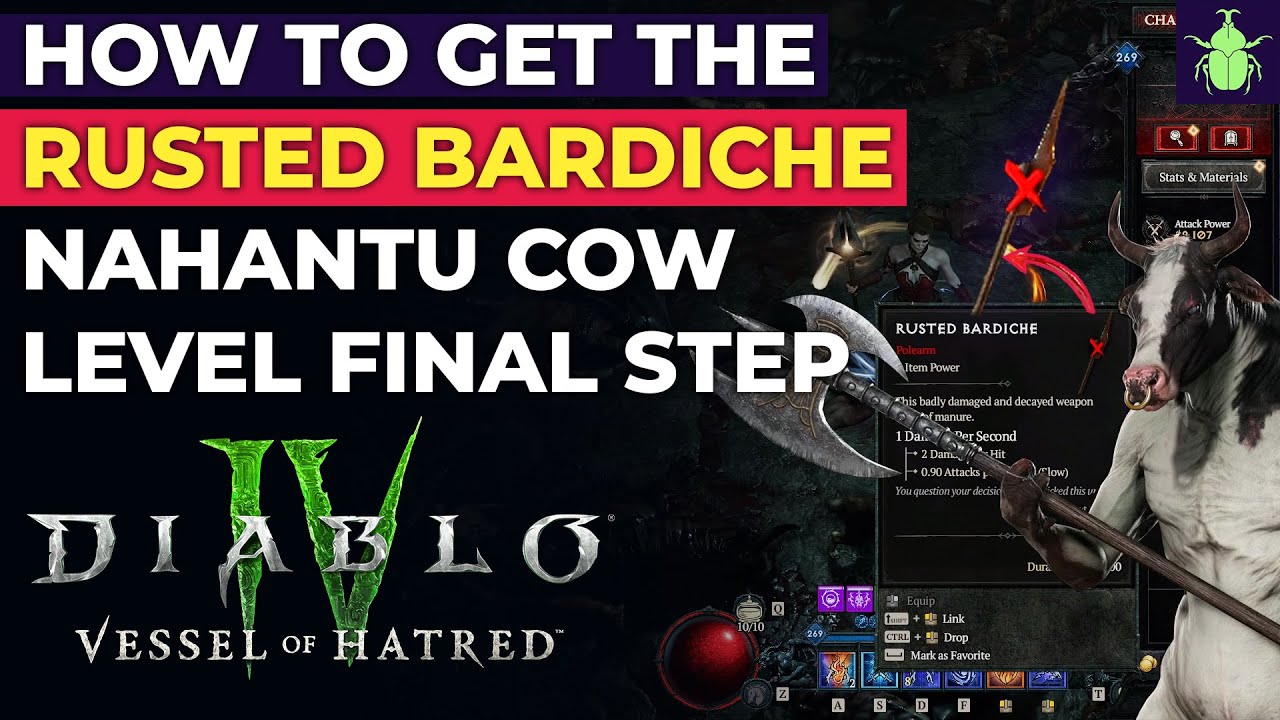 Diablo 4 - How to Get the Rusted Bardiche: Nahantu Cow Level Final Step ...
