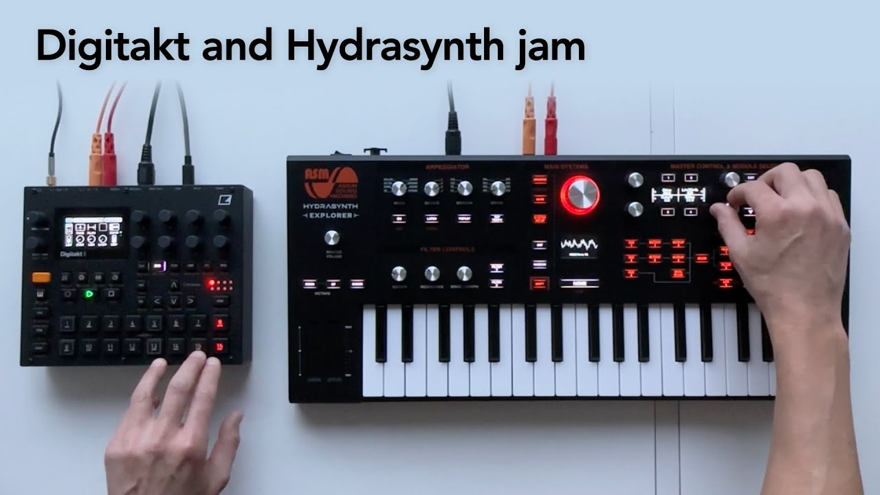 Digitakt and Hydrasynth battery powered jam - YouTube