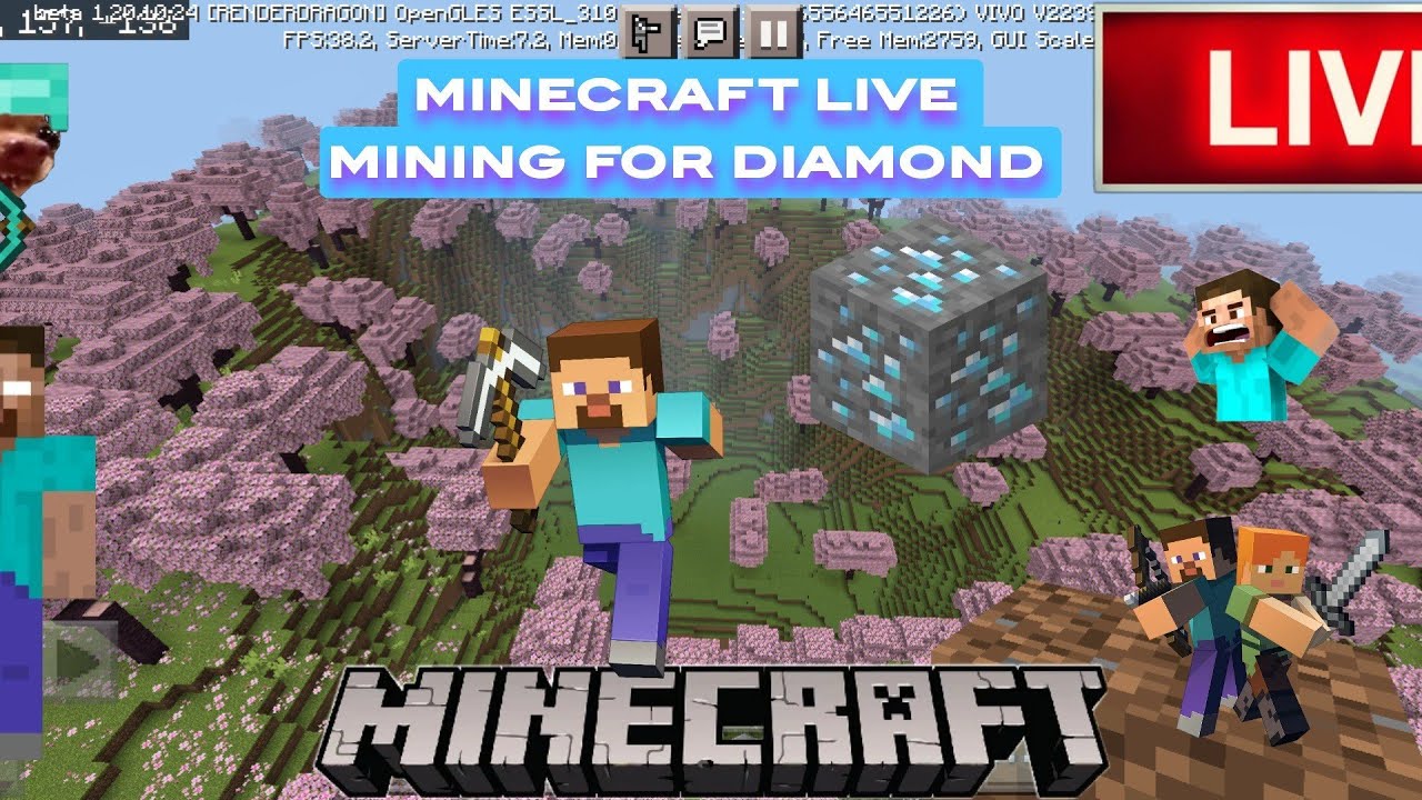 Minecraft Live Mining And ⛏️⛏️⛏️⛏️ For Diamond 💎😚 - YouTube