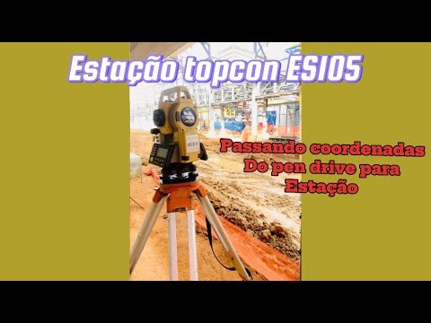 Estação total topcon ES105! Passando arquivo do pen drive pra estação ...