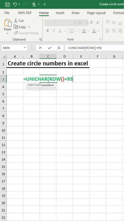 Create circle numbers in excel 💯 #exceltutorial #exceltips #exceltricks #spreadsheets - YouTube