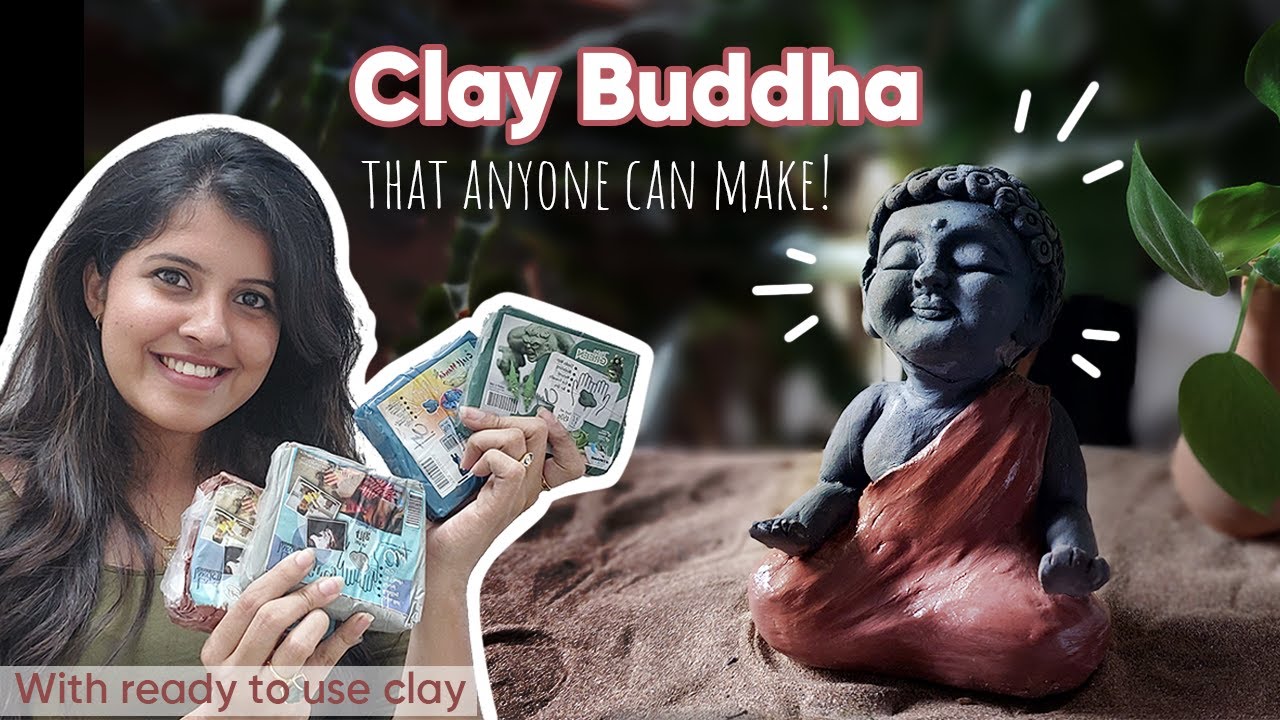 Easy DIY clay art | Tried Natural clay to make laughing buddha| # ...