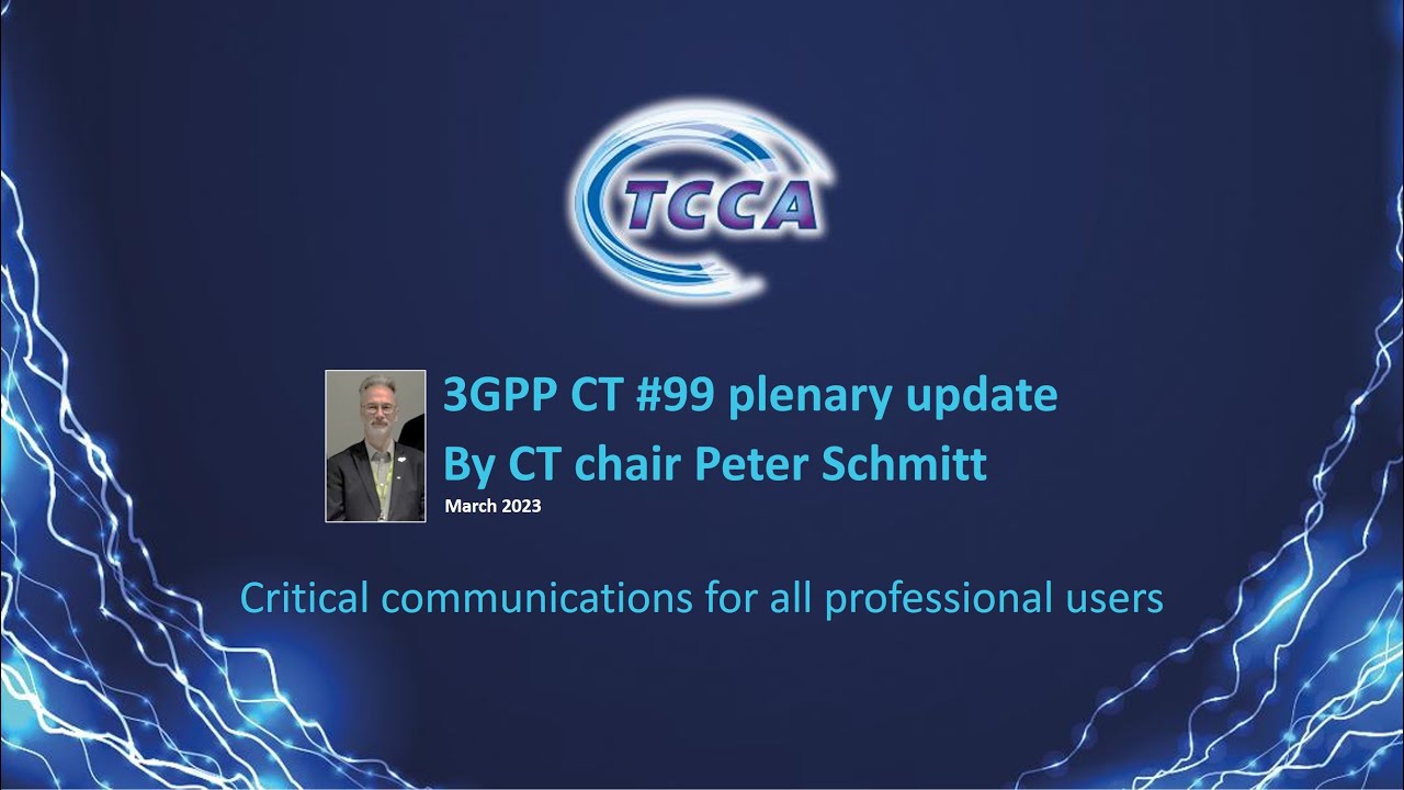 3GPP CT 99 plenary update by CT chair Peter Schimitt - YouTube