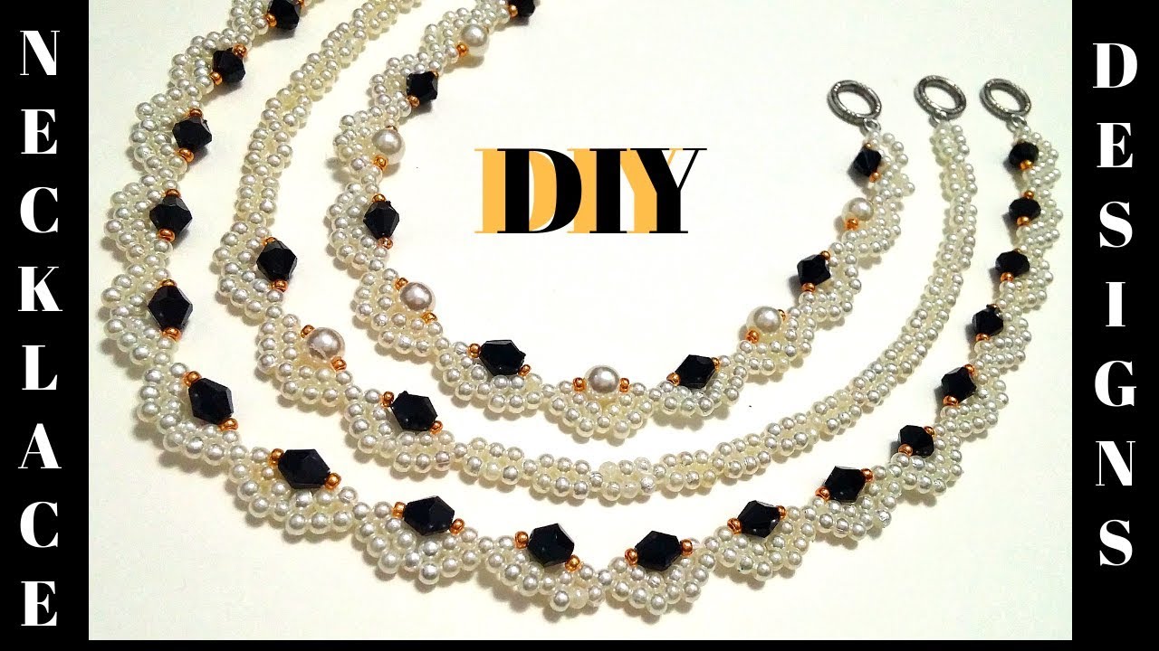 diy necklace. Beaded necklace tutorial. How to make necklace - YouTube