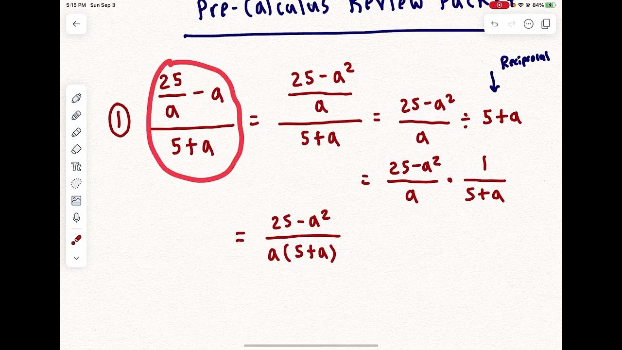 Pre-Calculus Review Packet - Question 1 - YouTube