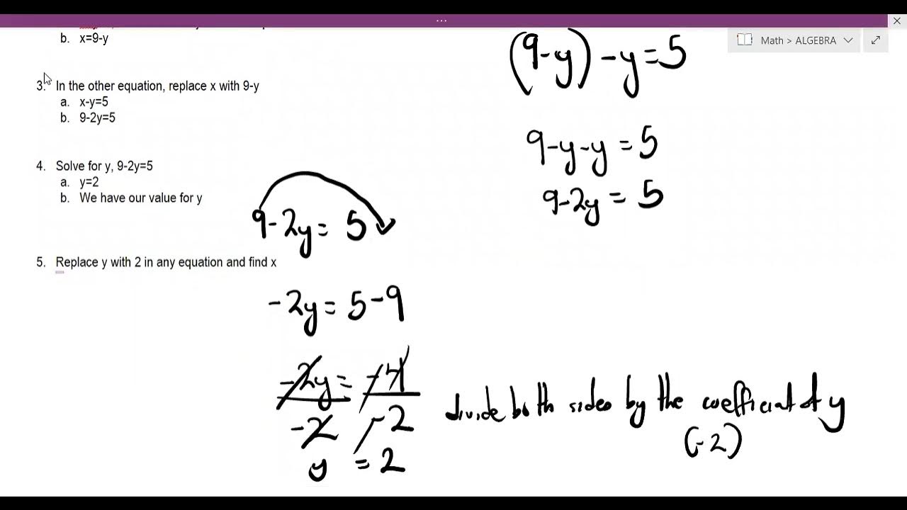 How to solve simultaneous equations ( two-step equations) - YouTube