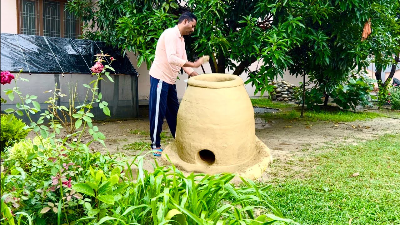 DIY Clay Tandoor !Tandoor making at home|Mitti ka tandoor kaise banaye ...