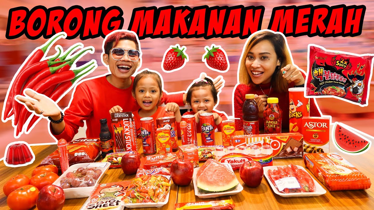 BORONG SEMUA MAKANAN YANG WARNA MERAH DI SUPERMARKET - TRANSMART ...