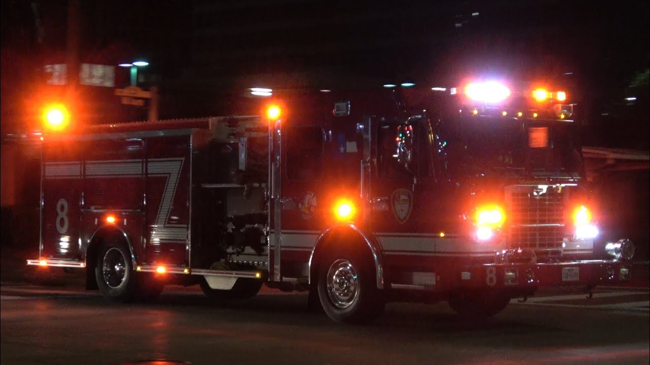 [Houston Fire Department] Engine 8 responding to an automatic alarm ...