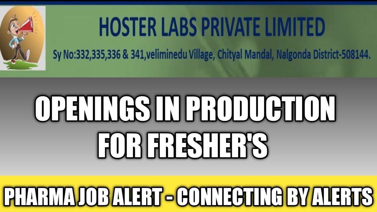 Freshers & Experience Bsc,Msc Walk-in drive At Hoster Labs Pvt. Ltd ...