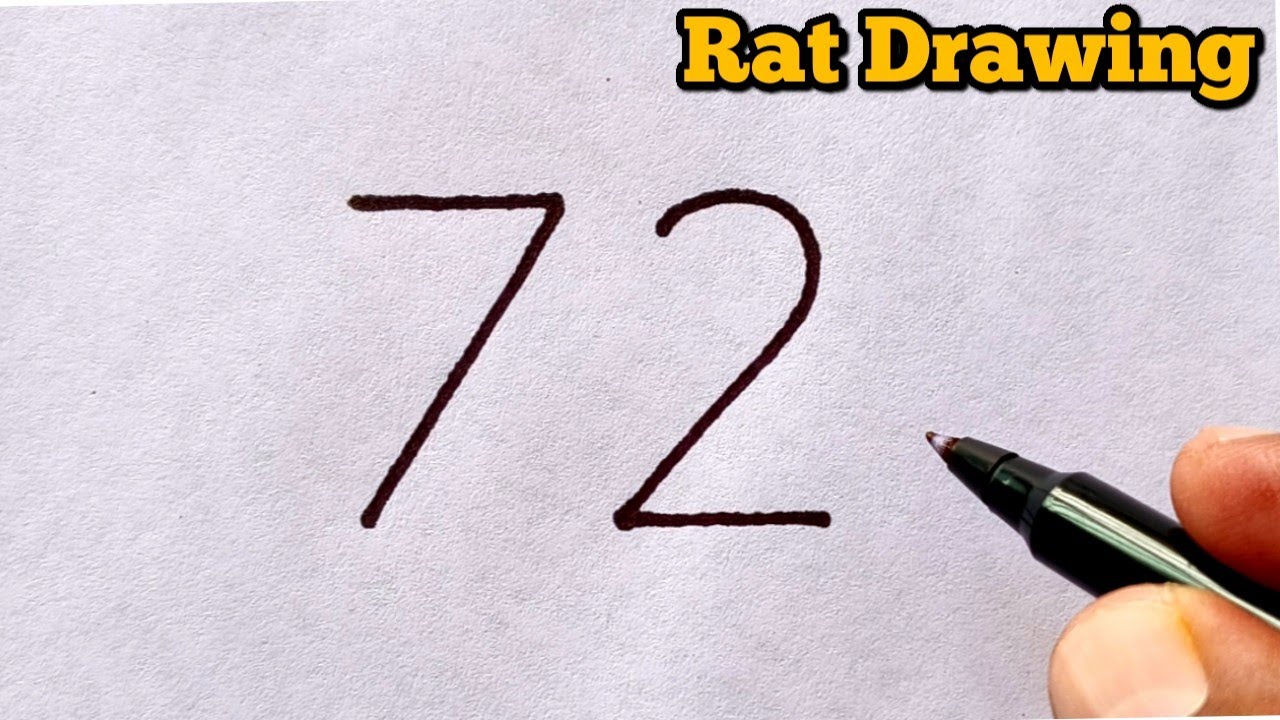 How to draw Mouse From Number 72 | चूहे का चित्र आसानी से बनाए - YouTube