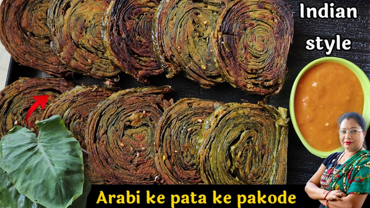 RIKWACH recipe | Arbi ke patte ke pakode | अरबी के पत्ते के पकोड़े बनाए ...