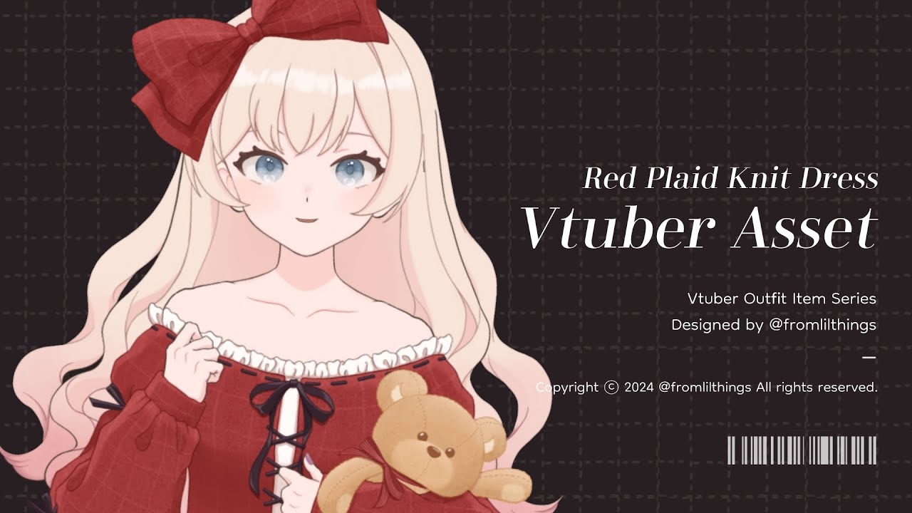 [VTuber Asset] Red Plaid Knit Dress + Tutorial for how to set up - YouTube