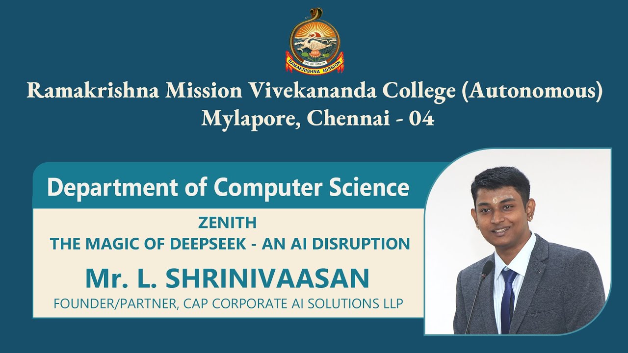 THE MAGIC OF DEEPSEEK - AN AI DISRUPTION | Mr. L. SHRINIVAASAN | RKMVC - YouTube