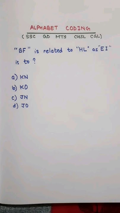 Alphabet Coding | Reasoning short Tricks for SSC GD MTS CHSL CGL #ssc #sscgd #shorts #ssccgl ...
