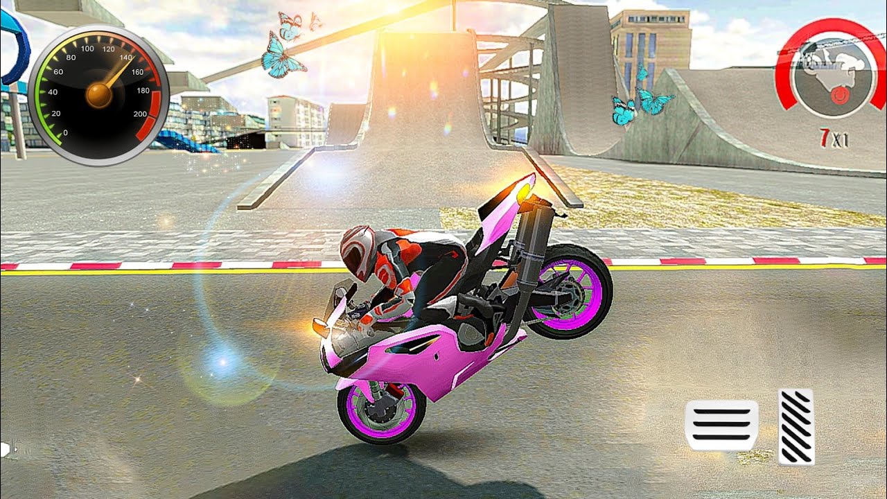 Xtreme Motorbikes stunts red and blue Motorcycle Bike racing video game ...