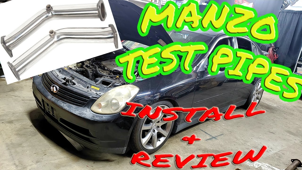 G35 / 350Z Manzo ( Ebay ) Cat Delete Test pipes - YouTube