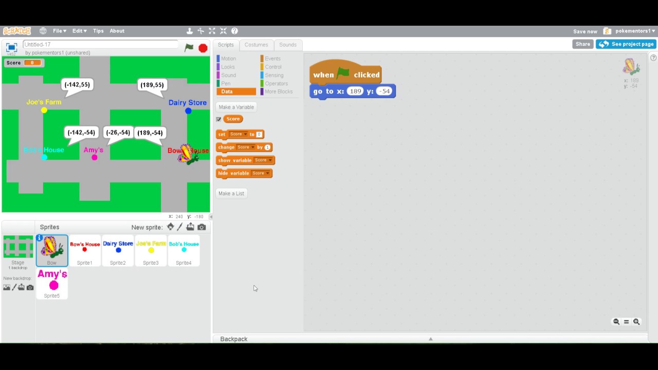 Scratch: Distance Between Points Lesson 3-1 - YouTube