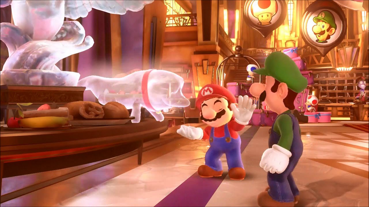 Luigi's mansion 3 Polterpup eats mario's cake - YouTube