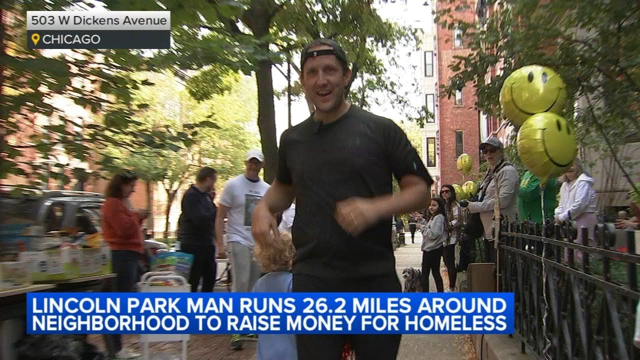 Chicago man runs marathon around his block to support homeless ...