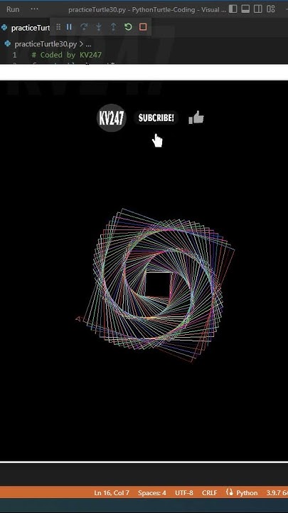 Python Turtle Graphic Design Beginners Python Turtle Pythonprogramming Short Shorts Youtube