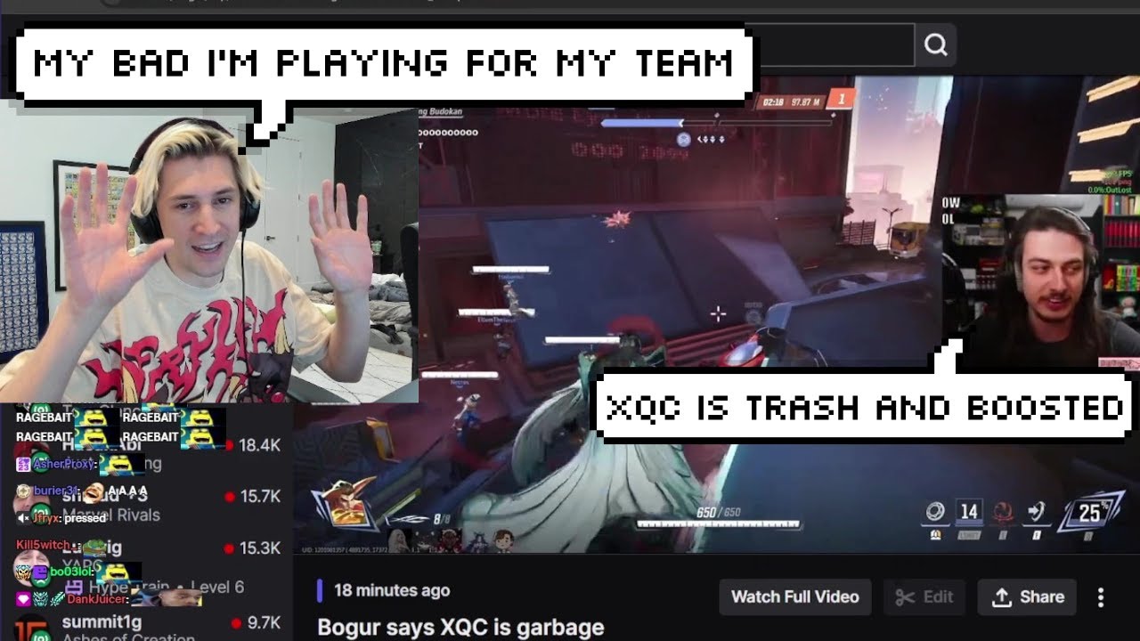 xQc Reacts to Bogur saying "xQc is Garbage" After Getting Demolished by ...