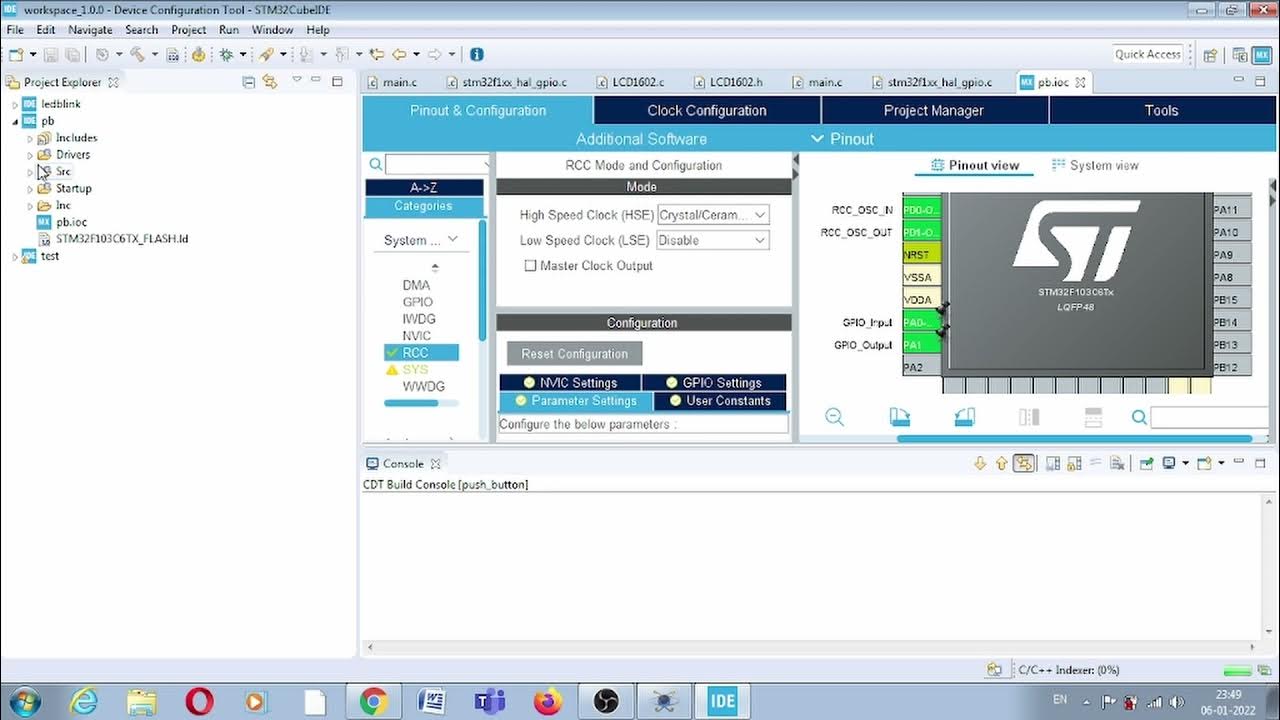 STM32 : Push Button Interface using STM32CUBE IDE in Hindi - YouTube