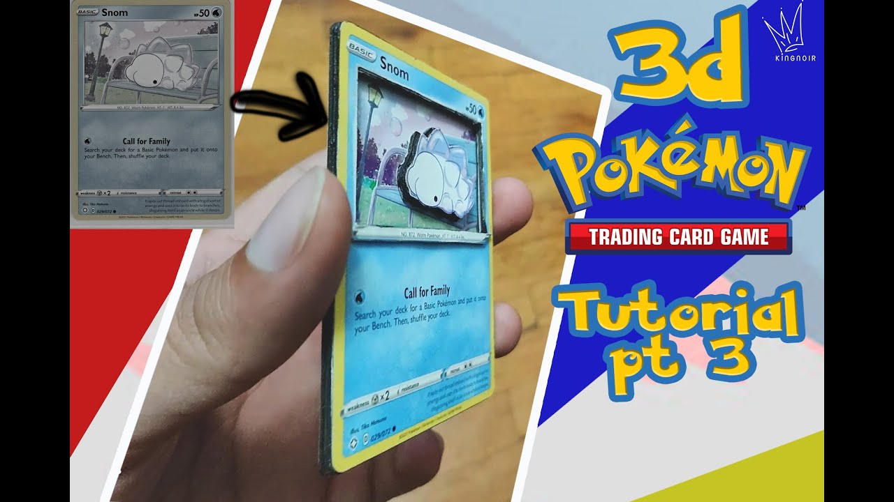 I made a Snom Pokémon 3D Card | By far the cutest Pokémon I worked on ...