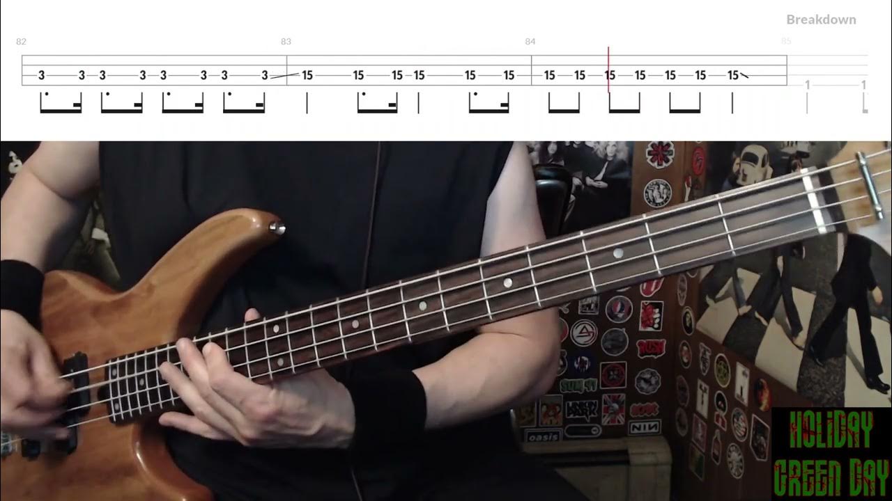 Holiday by Green Day - Bass Cover with Tabs Play-Along - YouTube