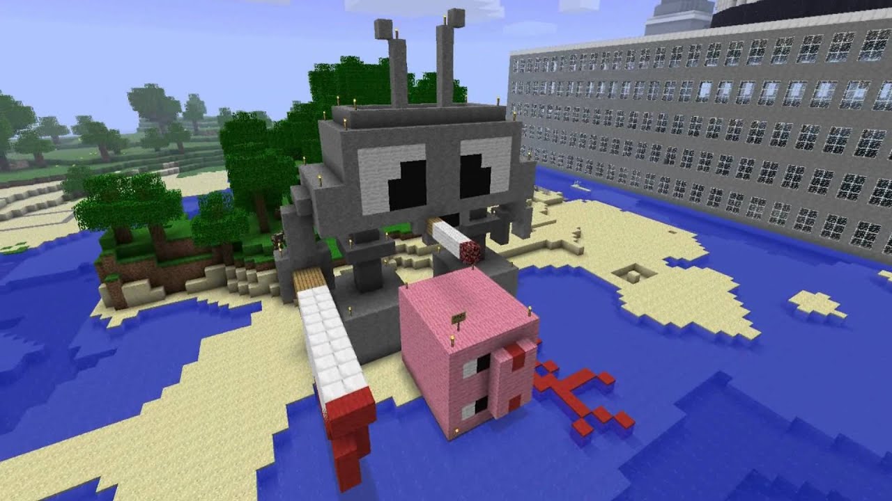 Minecraft - Robot killed the pig - YouTube