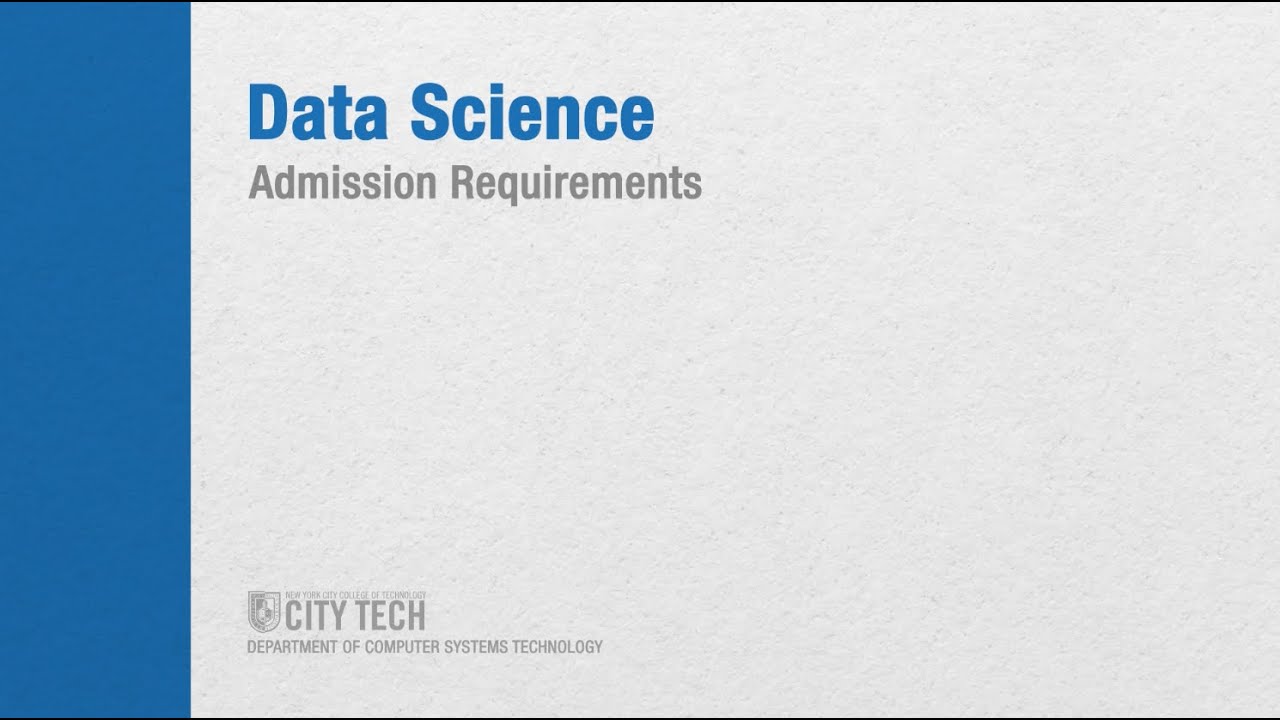 Data Science -- Admission Requirements - YouTube